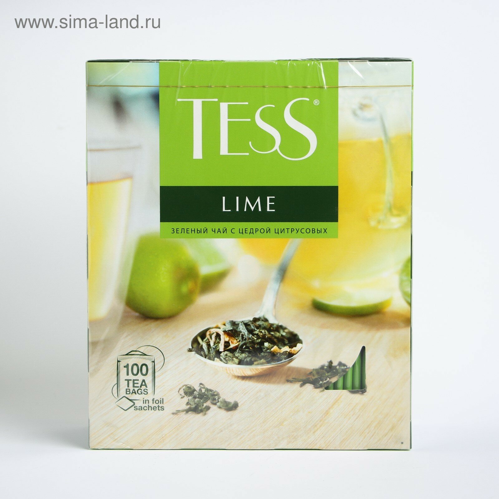 Чай зелёный «Tess. Лайм», с цедрой цитрусовых, 100×1.5 г