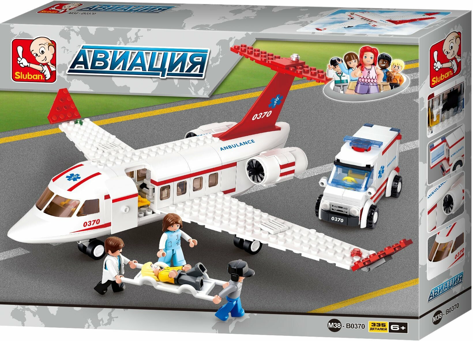 Конструктор "Авиация. Самолет "Скорая помощь" 336 деталей SLUBAN M38-B0370