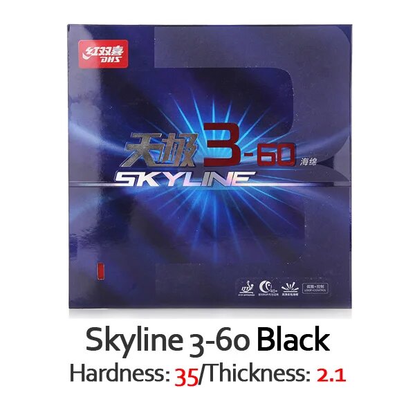 DHS SKYLINE 3-60 накладка для настольного тенниса Черный, Black H35 T2.1