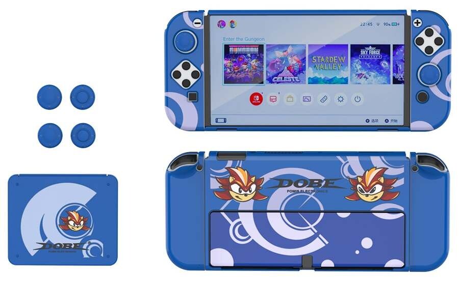 Комплект защиты Exclusive для Nintendo Switch OLED (Dobe iTNS-1192B) Blue