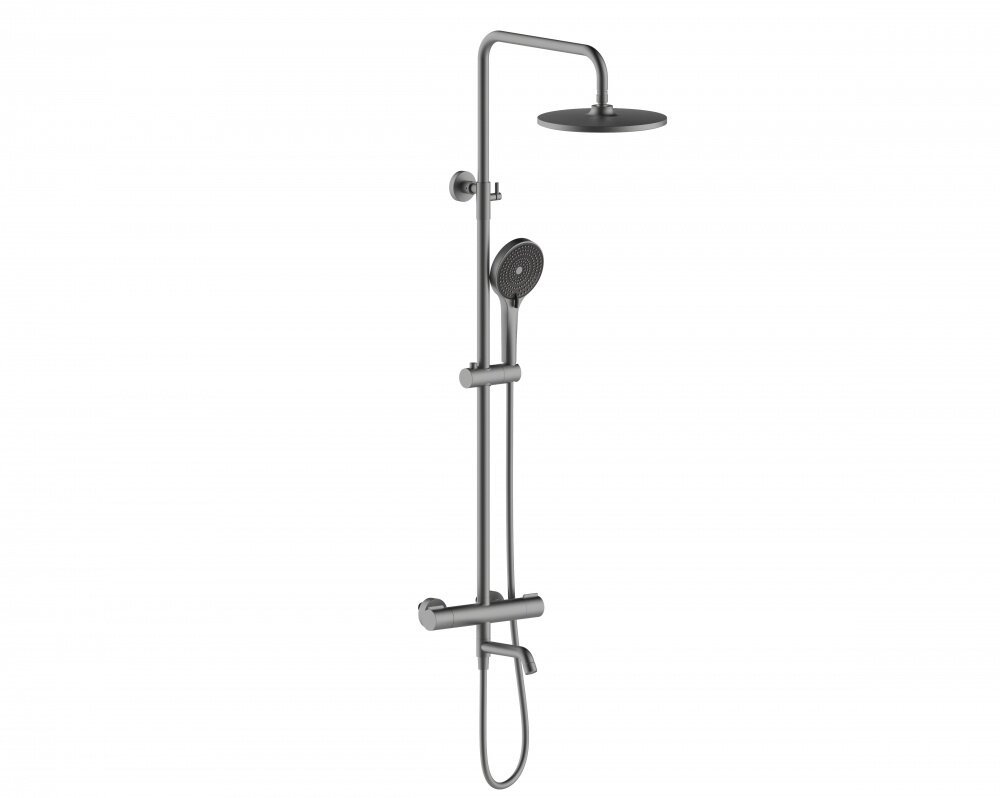 Душевая система с тропическим душем Vieir V103564-G графитовый цвет