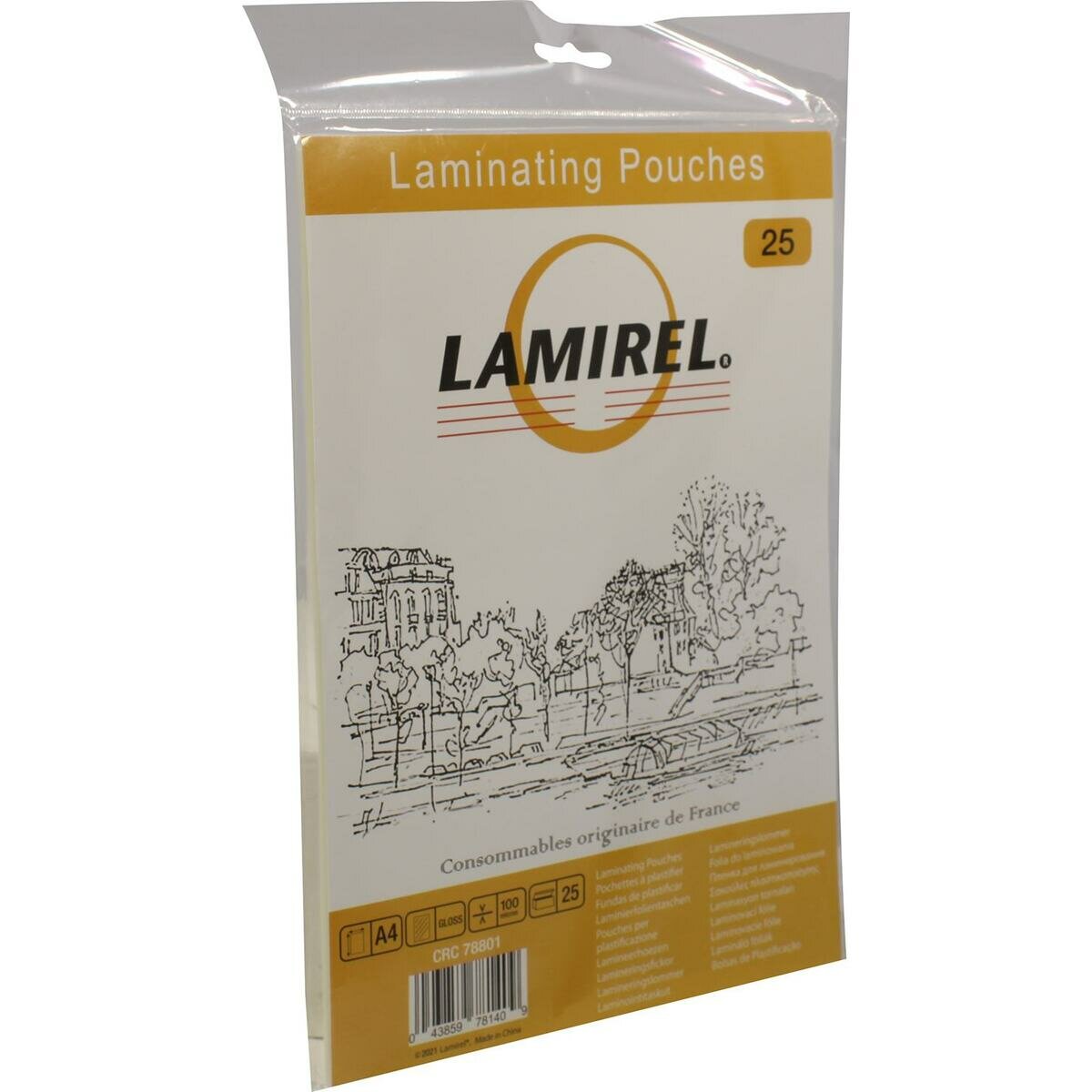 Lamirel <78801> Пакеты для ламинирования (A4, Gloss, 100мкм, уп.25шт)
