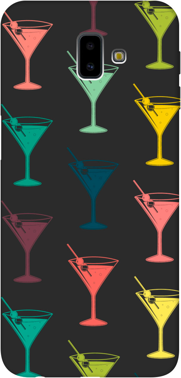 Матовый чехол Vermouth для Samsung Galaxy J6+ (2018) / Самсунг Джей 6 плюс с 3D эффектом черный