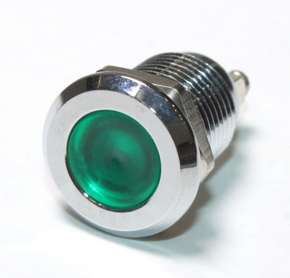 LED индикатор антивандальный GQ12D-G, 12-24В