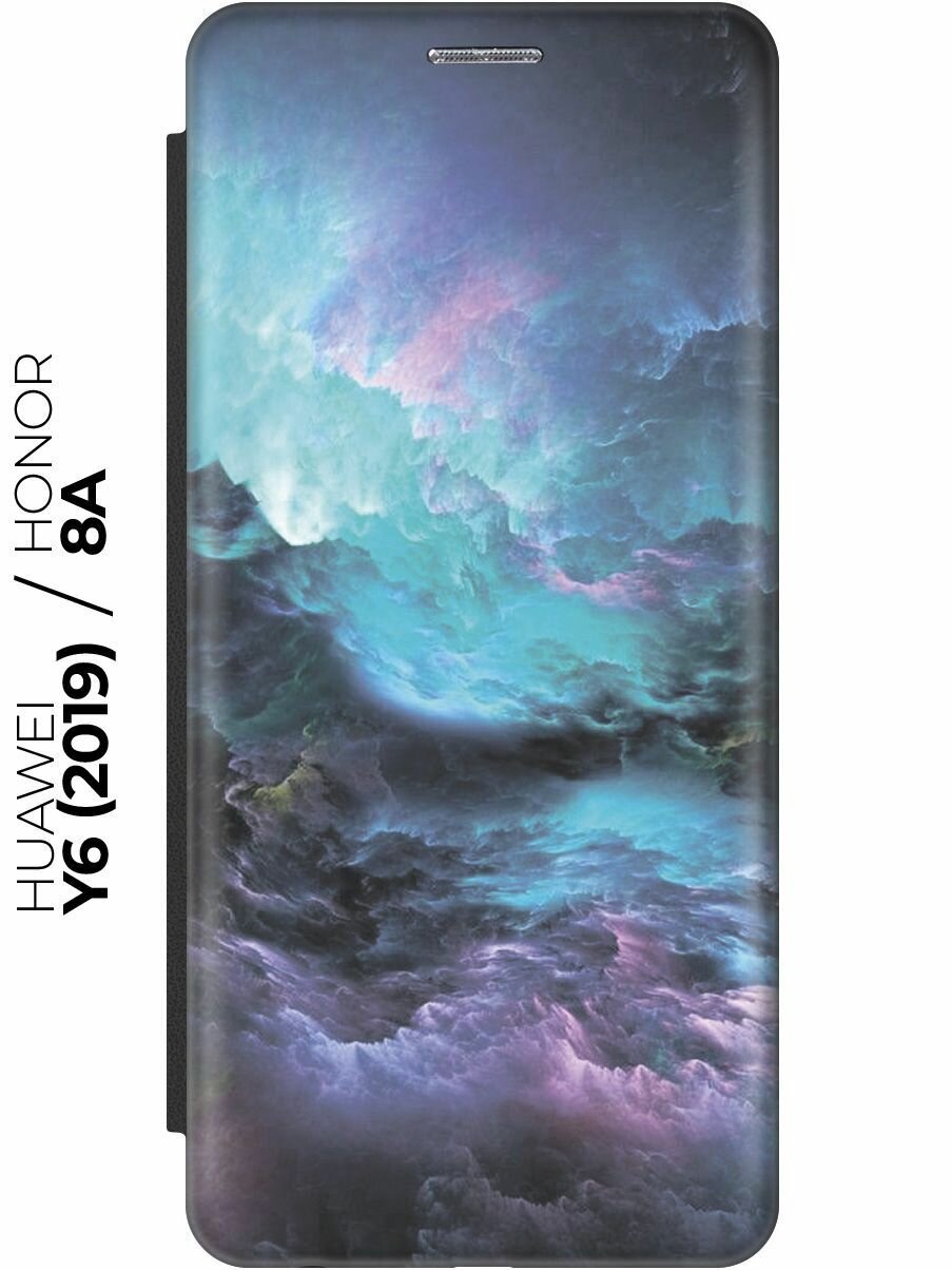 Чехол-книжка Внутри шторма на Honor 8A / 8A Pro / Huawei Y6 (2019) / Y6 Prime (2019) / Хонор 8а / 8а Про / Хуавей У6 2019 / У6 Прайм 2019 черный