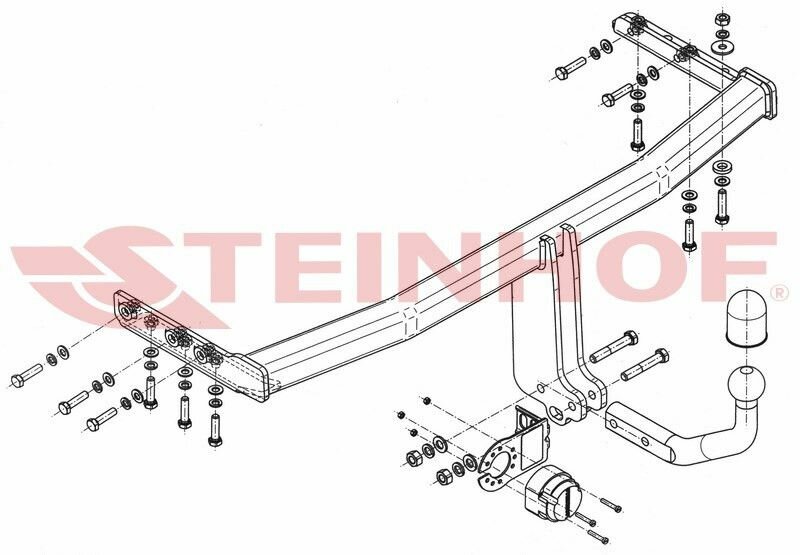 Фаркоп на Nissan NV200 M20 2009- (паспорт и сертификат в комплекте)(без электрики) Steinhof. N-082