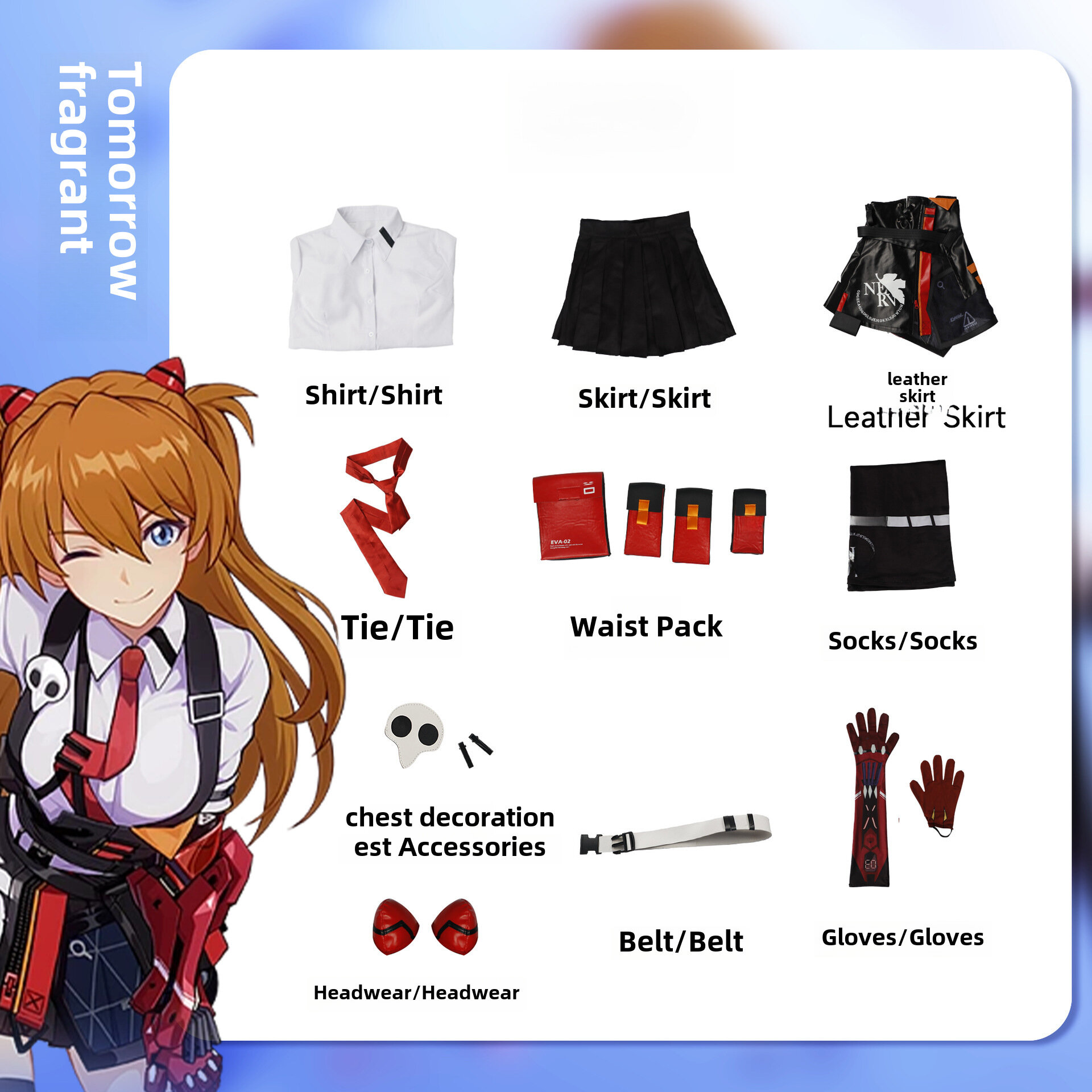 Костюм косплей Asuka Neon Genesis Evangelion, размер S