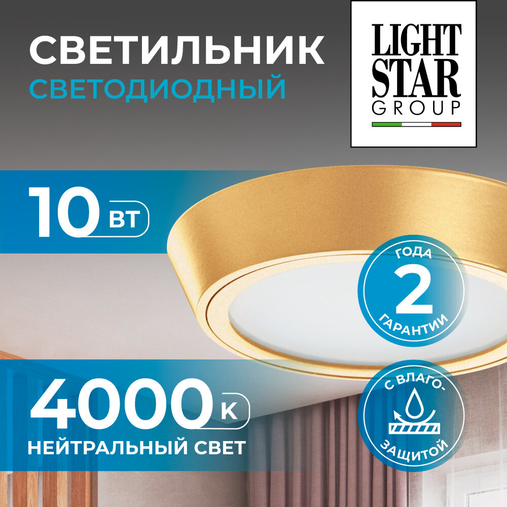 214934 Светильник URBANO LED 10W 1175LM золото 4000K IP65, шт