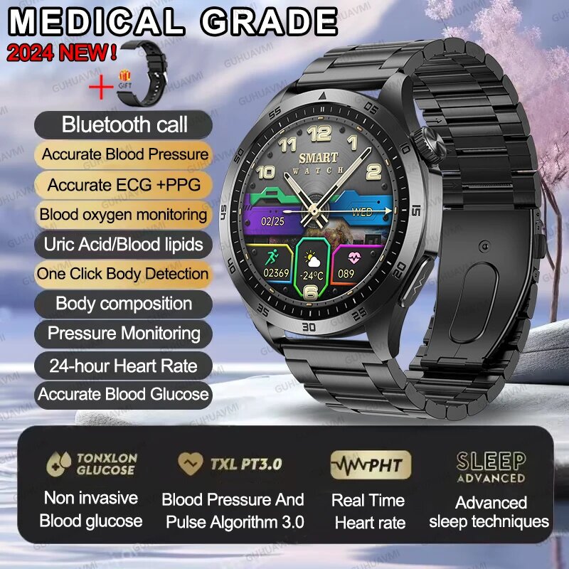 Умные часы мужские Medical Grade 2024 Black Steel