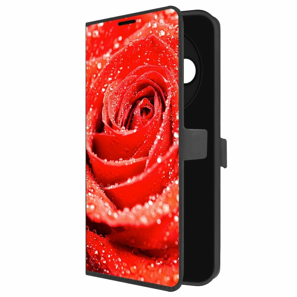 Чехол-книжка Krutoff Eco Book для TECNO Spark 30С Роза (черный)