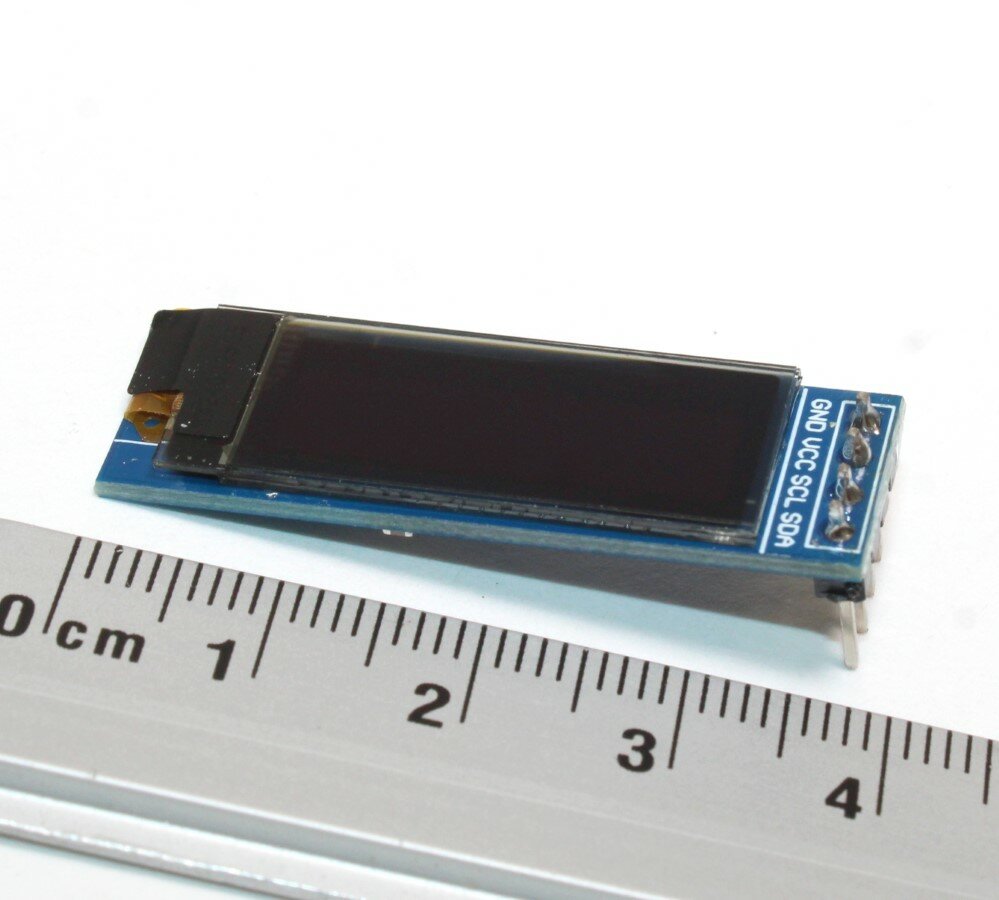 OLED 0,91" 128x32 px, белый, Дисплейный модуль, (SSD1306, I2C, 3.3-6 В)