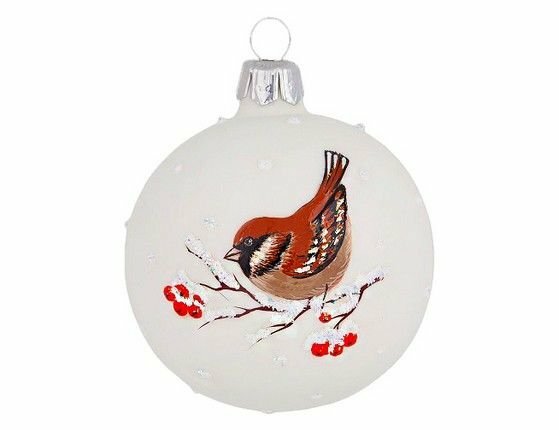 Елочный шар воробей, 60 мм, Елочка С1964