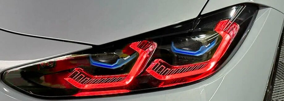 Светодиодный блок DRL с красными ангельскими глазами для BMW 2023 M3 G80 M4 M440I 430I G82 G83 G22 G23 G26 Лазерный свет Лазер без светодиодов 9851048 63119851047 EU Spec LED Modules, Red