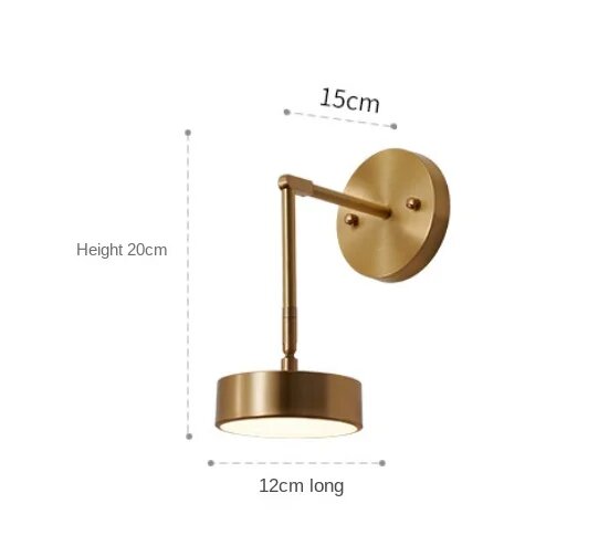 Золотой настенный светодиодный светильник