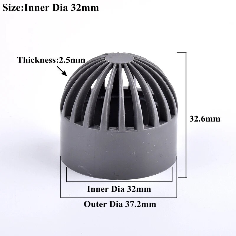 Дышащая крышка из ПВХ, Inner Dia 32mm, серая