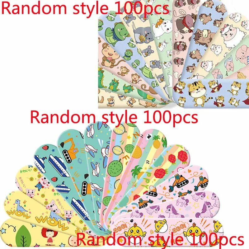 Пластыри детские с рисунками животных, 100шт, Цвет: 100pcs