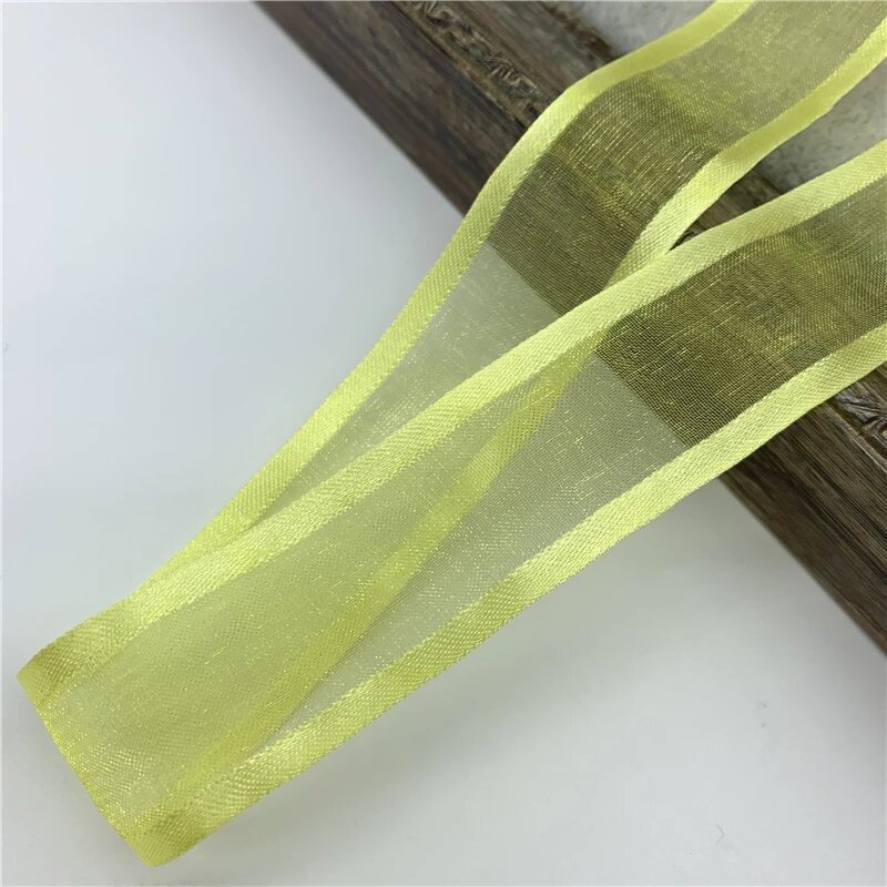 Лента органза RYFDBMauve 25 мм, 5 ярдов Светло-желтый, 06