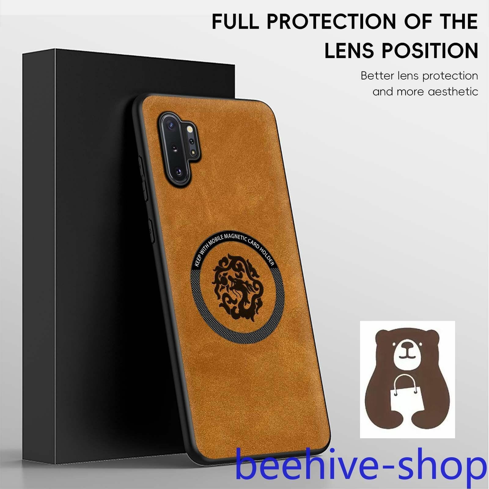 Чехол на Samsung Galaxy Note 10 Plus ( Самсунг Нот 10 Плюс) / Высококачественная кожа / Беспроводная зарядка