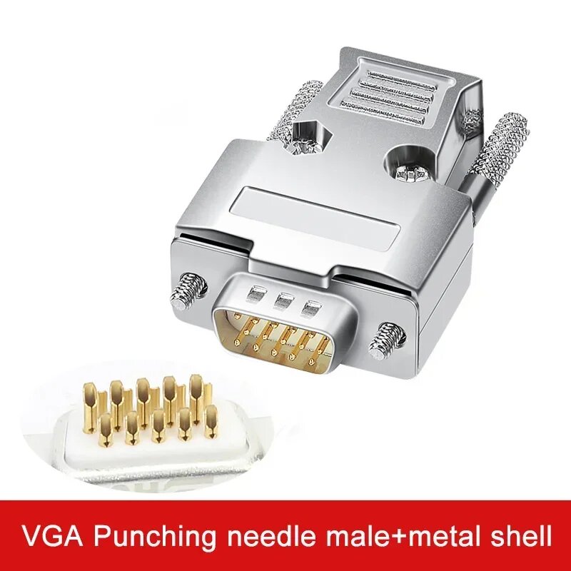 VGA разъем Male-Punching Pin, металлический корпус