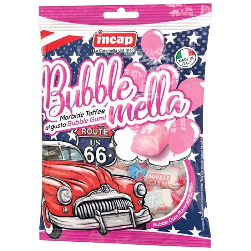 Конфеты INCAP PopArt Тоффи Бабл Мела (Bubble Mella) без глютена 100г