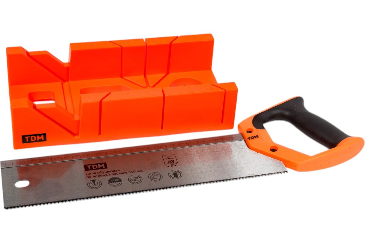 TDM ELECTRIC Набор: Пила обушковая по дереву/пластику 350 мм и стусло, закаленные зубья, "Алмаз" SQ1035-0104