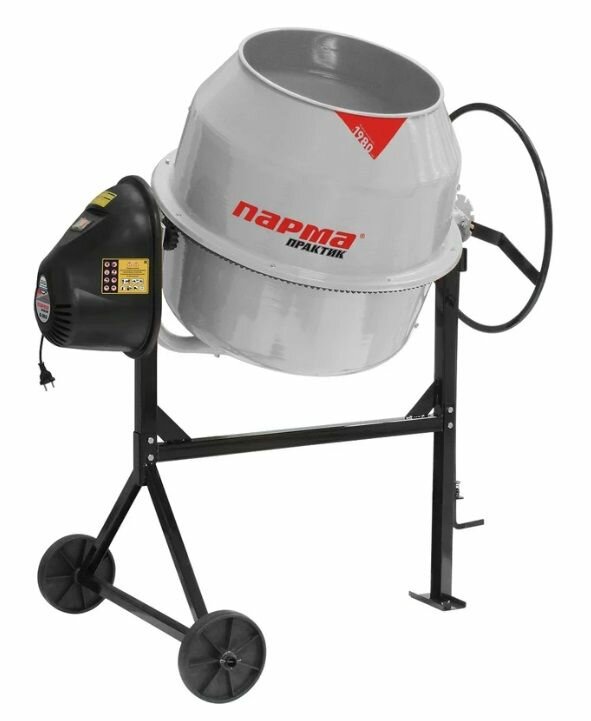 Бетоносмеситель парма Практик Б-201-ЭМ (800 Вт, венец чугун, металл. кожух двигателя)