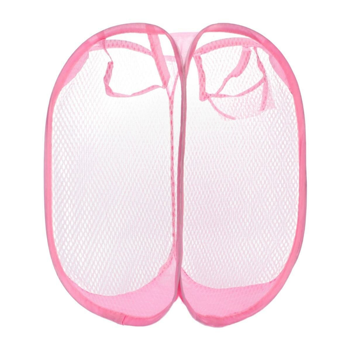 Корзина для игрушек пакет 10055-5, складная, сетчатая, розовая, 2 шт