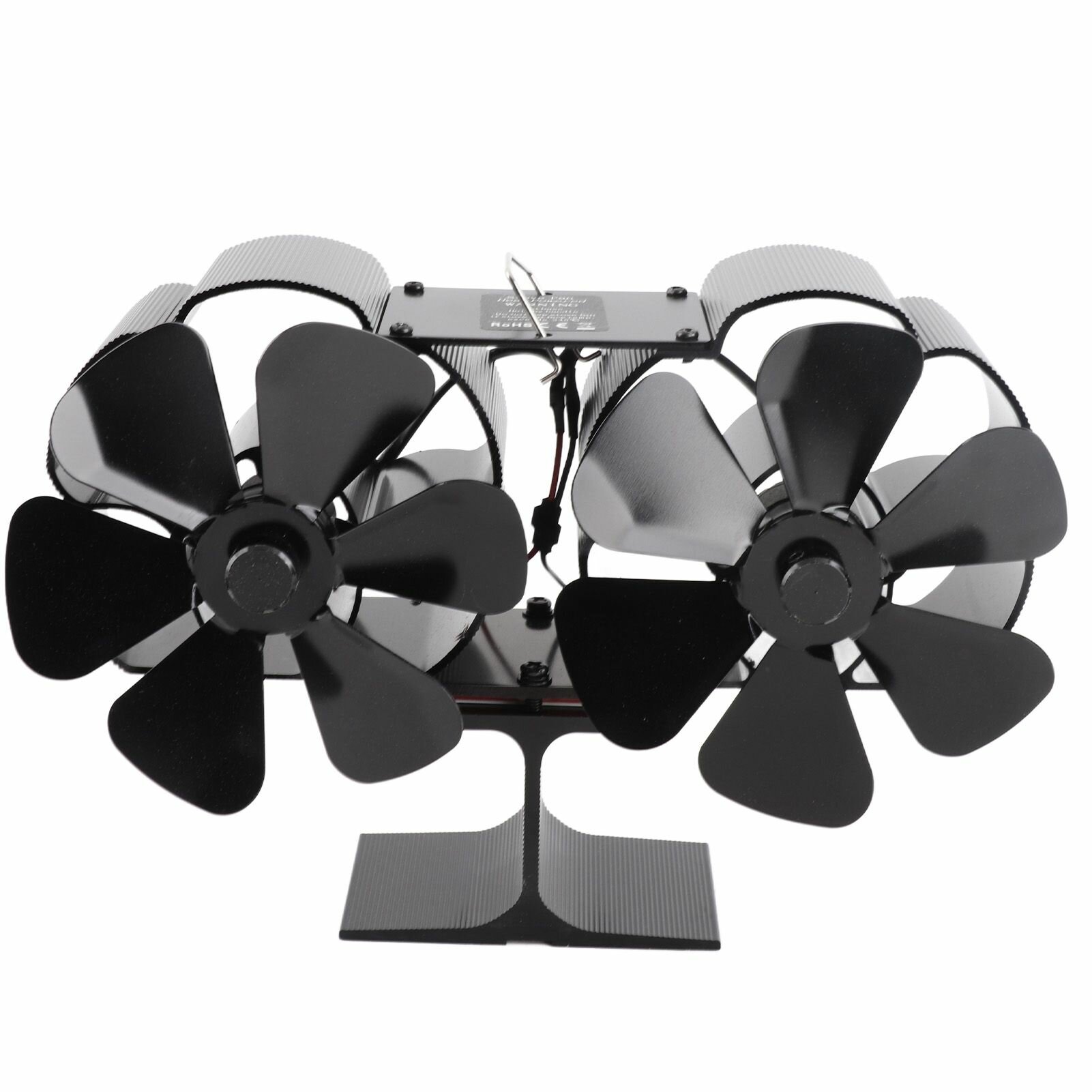 Двухголовочный каминный вентилятор 6 лопастей, термостойкий, экологичный