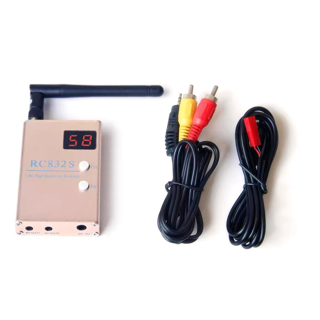 FPV 5,8 ГГц Приемник RC832S 48CH 600 МВт Высокочувствительный RX Для Фотосъемки Квадрокоптеров С 2 Выходами