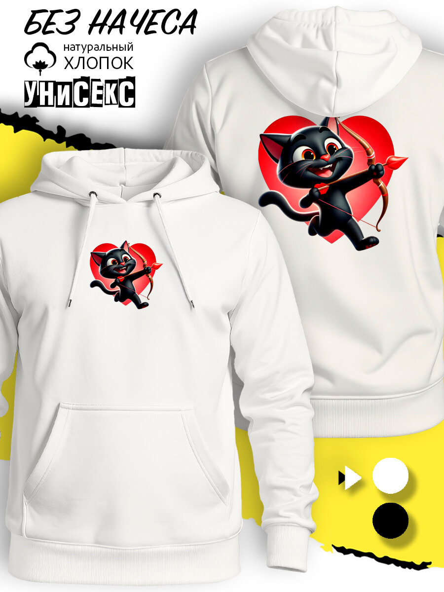 Худи Толстовка свитшот кот Купидон