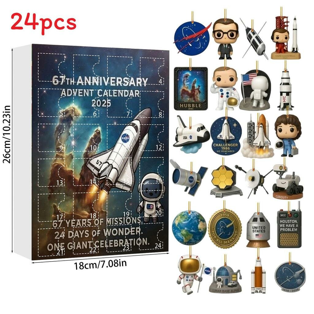 Календарь адвент космическая серия ферма тематика рождественская коллекционная коробка на руку для подарков и декораций тема
