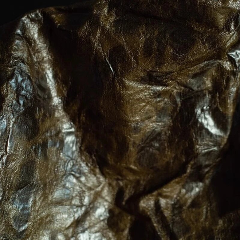 Оливково-зелёная мятая градиентная ткань из полиэстера Avant Garde 140х50 см