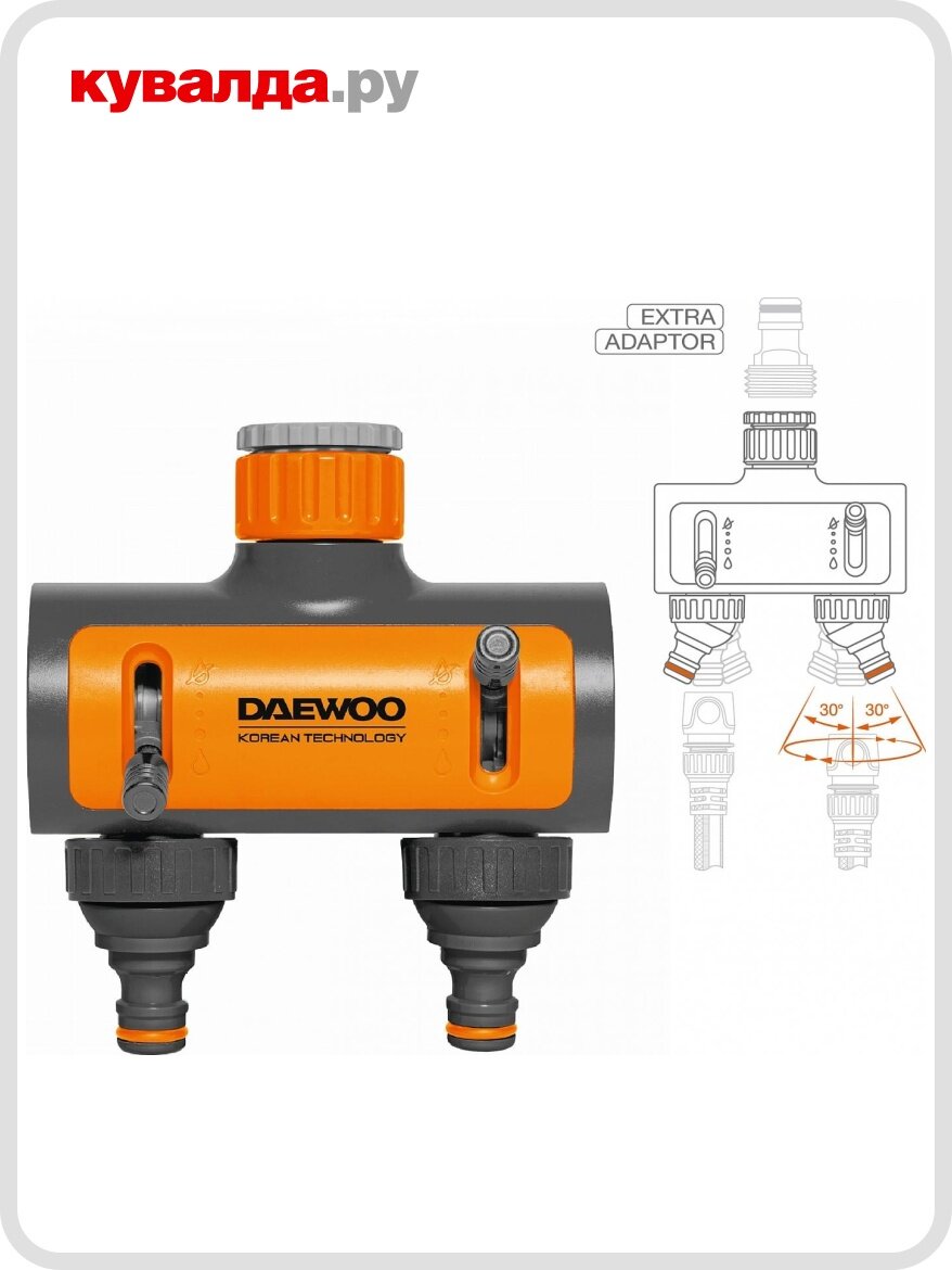 Распределитель DAEWOO DWC 1225 потоков,2-х канальный, для крана 3/4",1"(26.5-33.3)