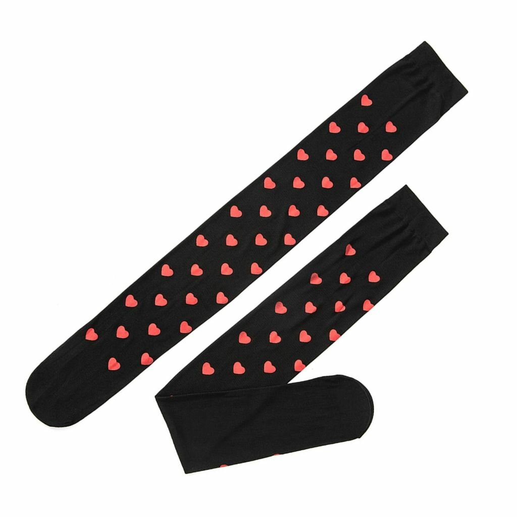 Праздничные чулки для вечеринки в честь Дня Святого Валентина-Сердечки на черном фоне