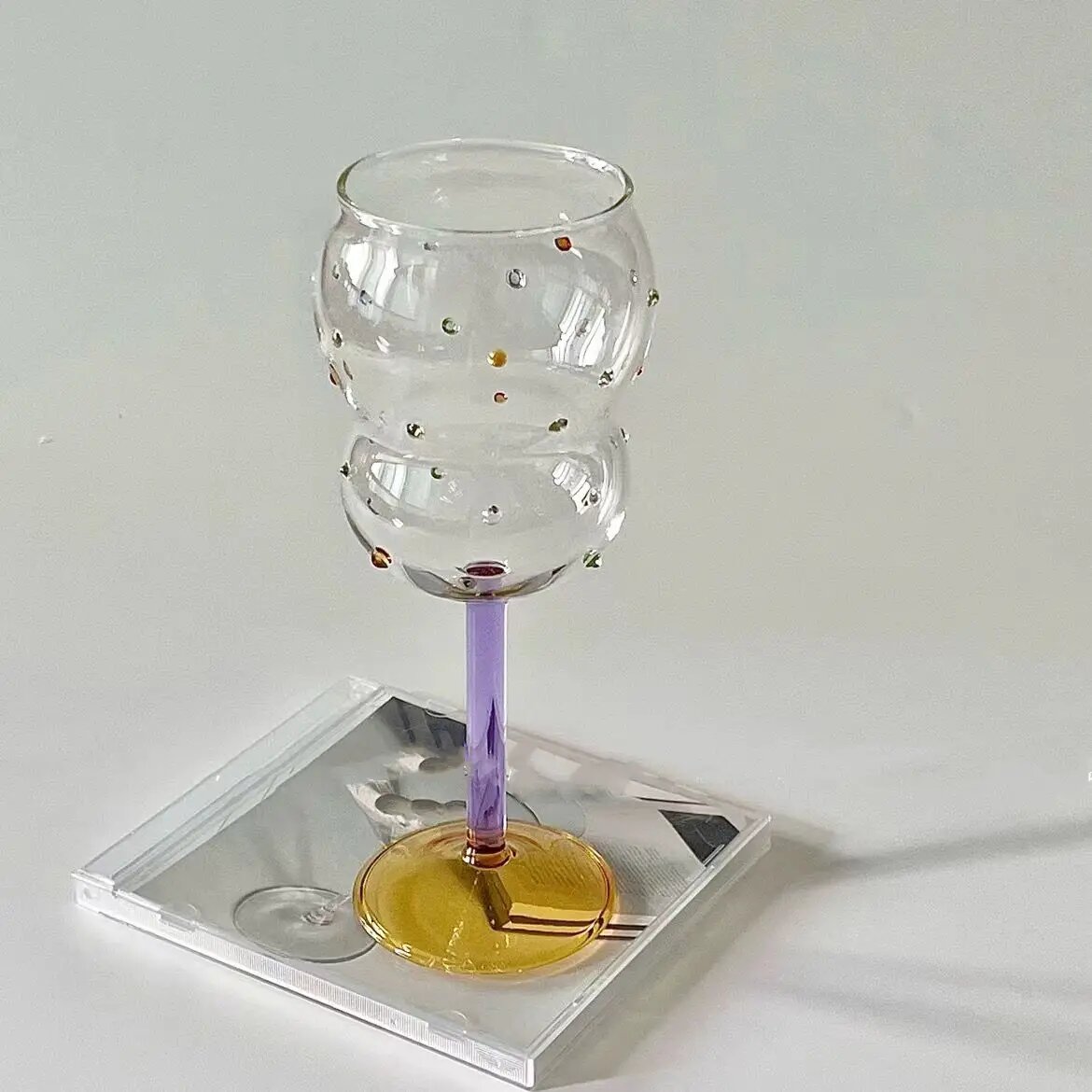 Цветной бокал из боросиликатного стекла, purple, 201-300 мл