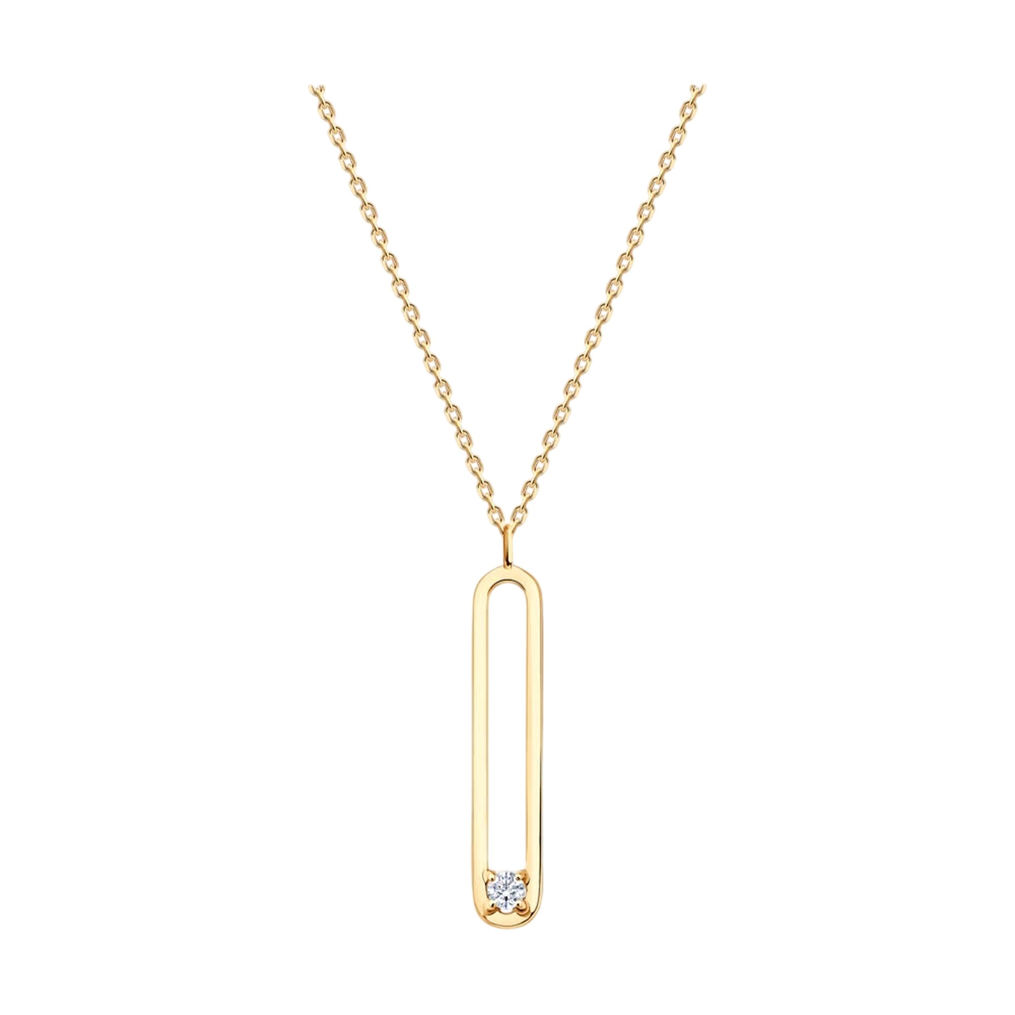 Колье, красное золото, 585 проба, фианит