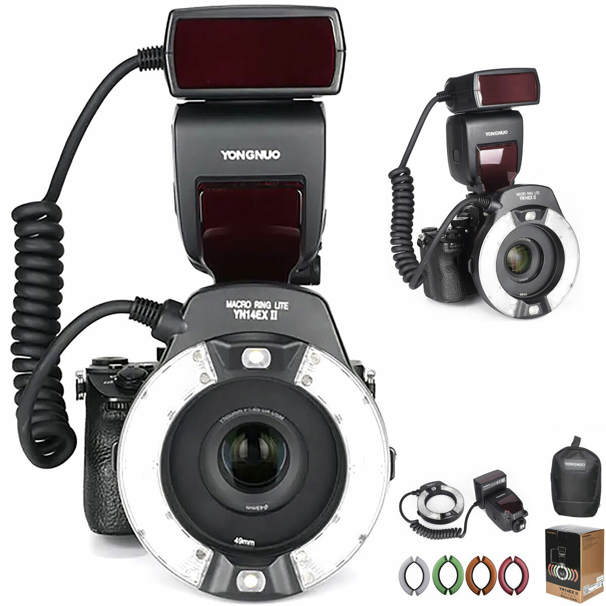 Вспышка YongNuo YN-14EX II Macro, для Sony, кольцевая, TTL, вч 59