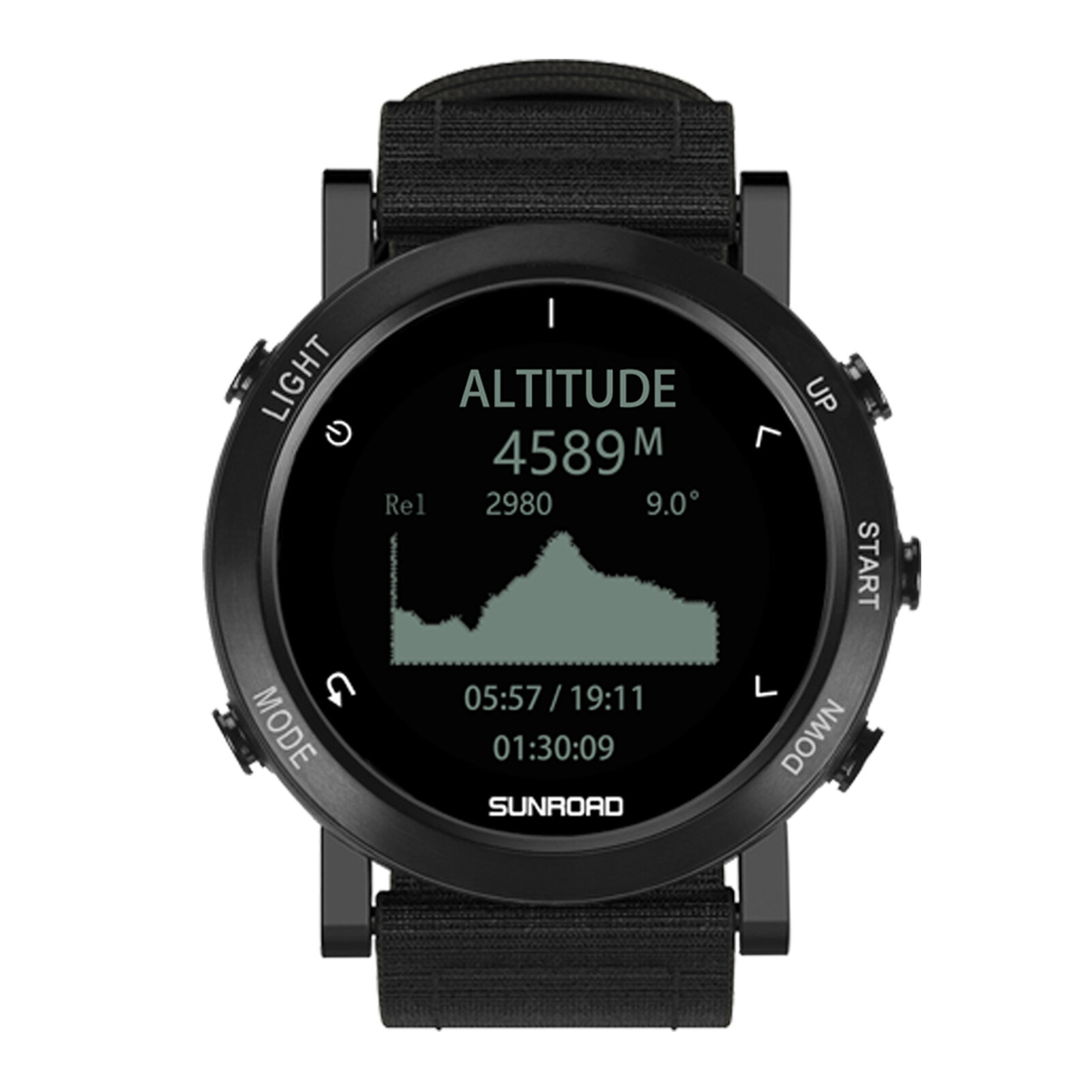 Часы наружные мужские 5ATM водонепроницаемые спортивные с пульсометром барометром альтиметром компасом педометром для триатлона, модель FR934 / FR935, ремешок силикон / нейлон / ПУ, диаметр циферблата 50 мм, толщина корпуса 15 мм, ширина ремешка 25