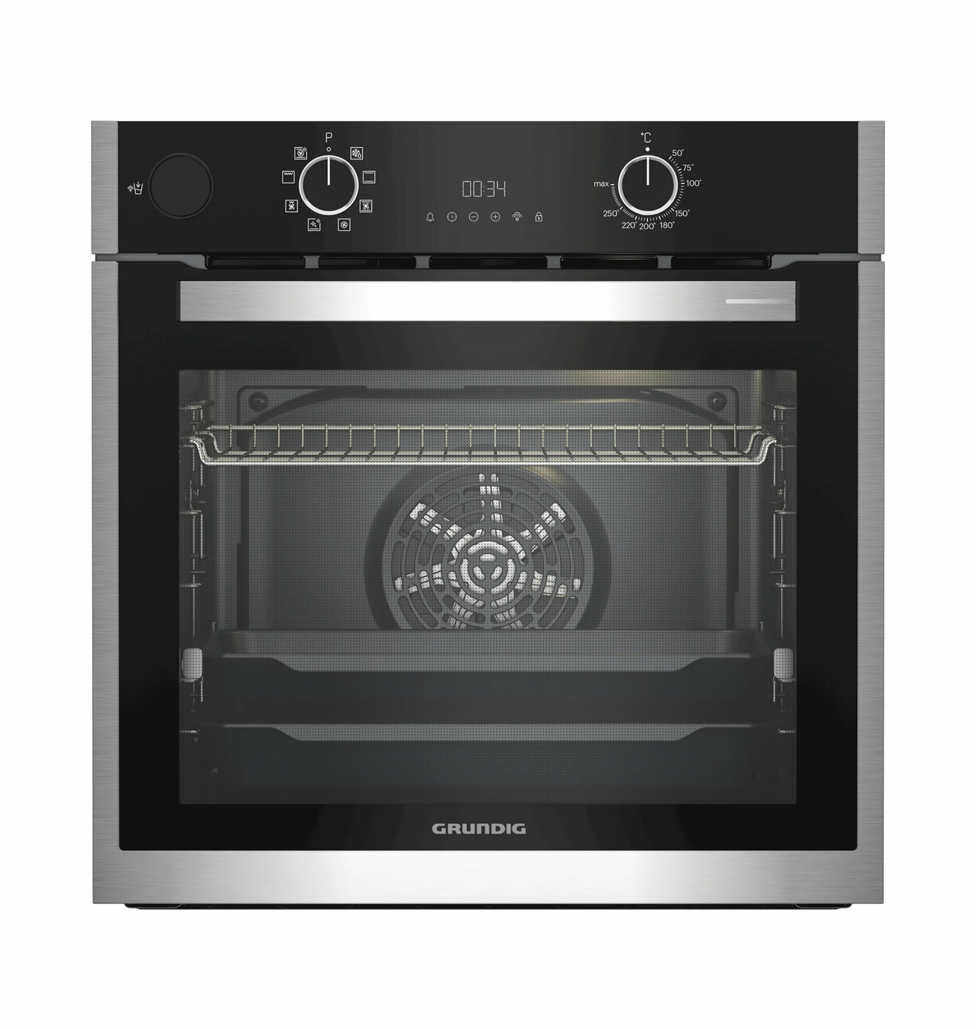 Встраиваемый духовой шкаф GRUNDIG GEBD19300B, черный, 72л, пар