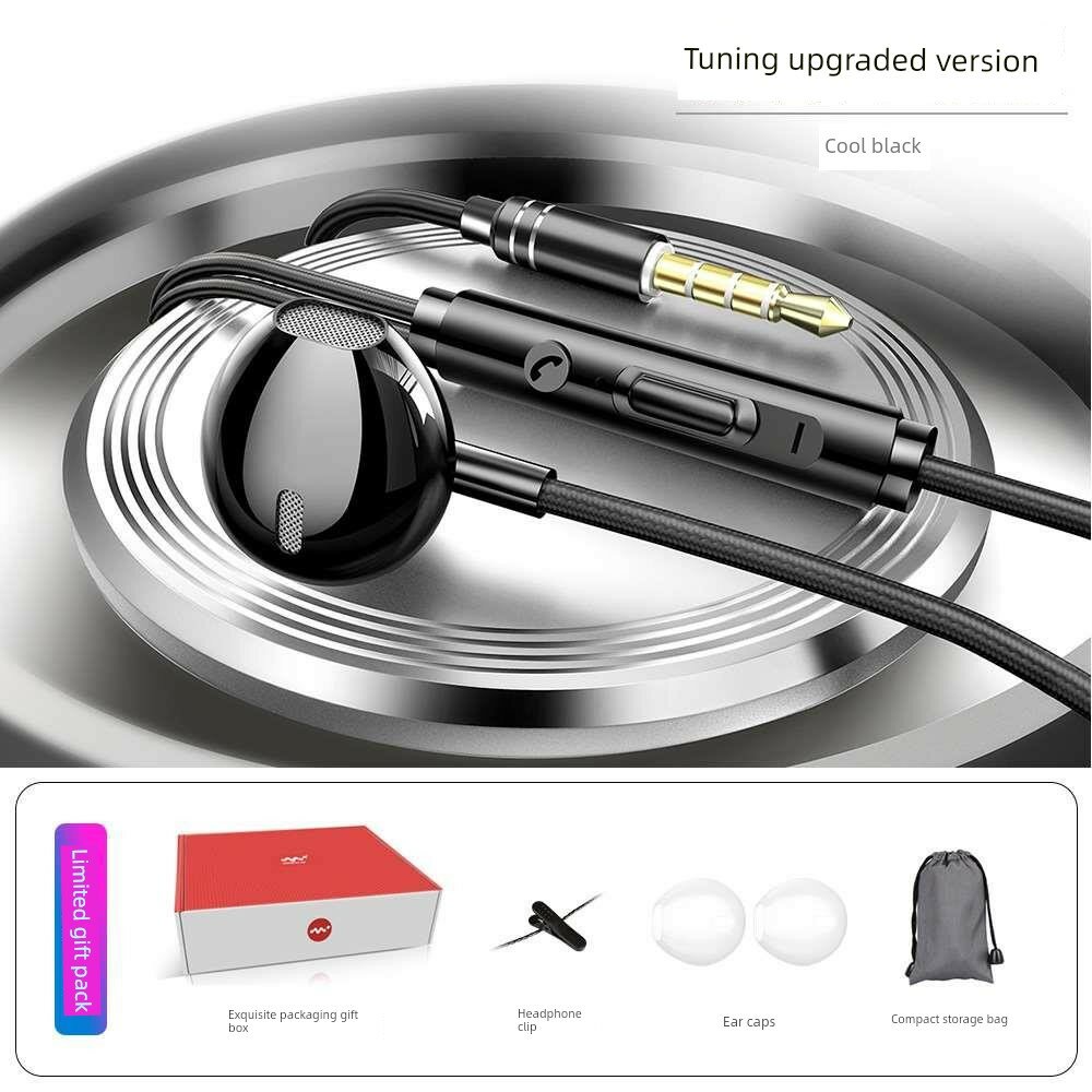 S6 Флагманские игровые наушники с глубоким басом, проводные для iPhone, Huawei, PC - Черный, включает подарочную