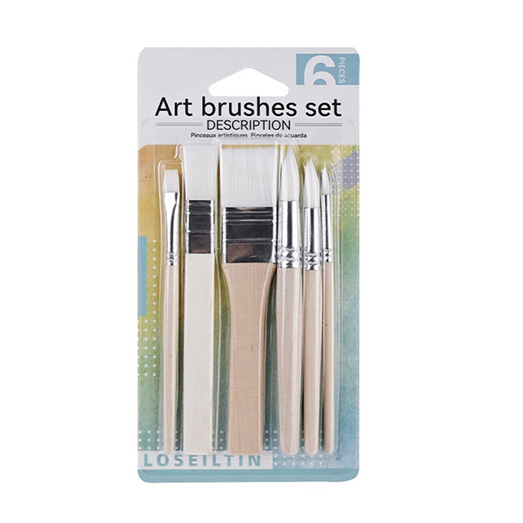 6 Шт Малярная Кисть Art Brush Set Нейлоновая Кисть Для Волос Art Painting Brush Акварельная Кисть для Акриловой Живописи