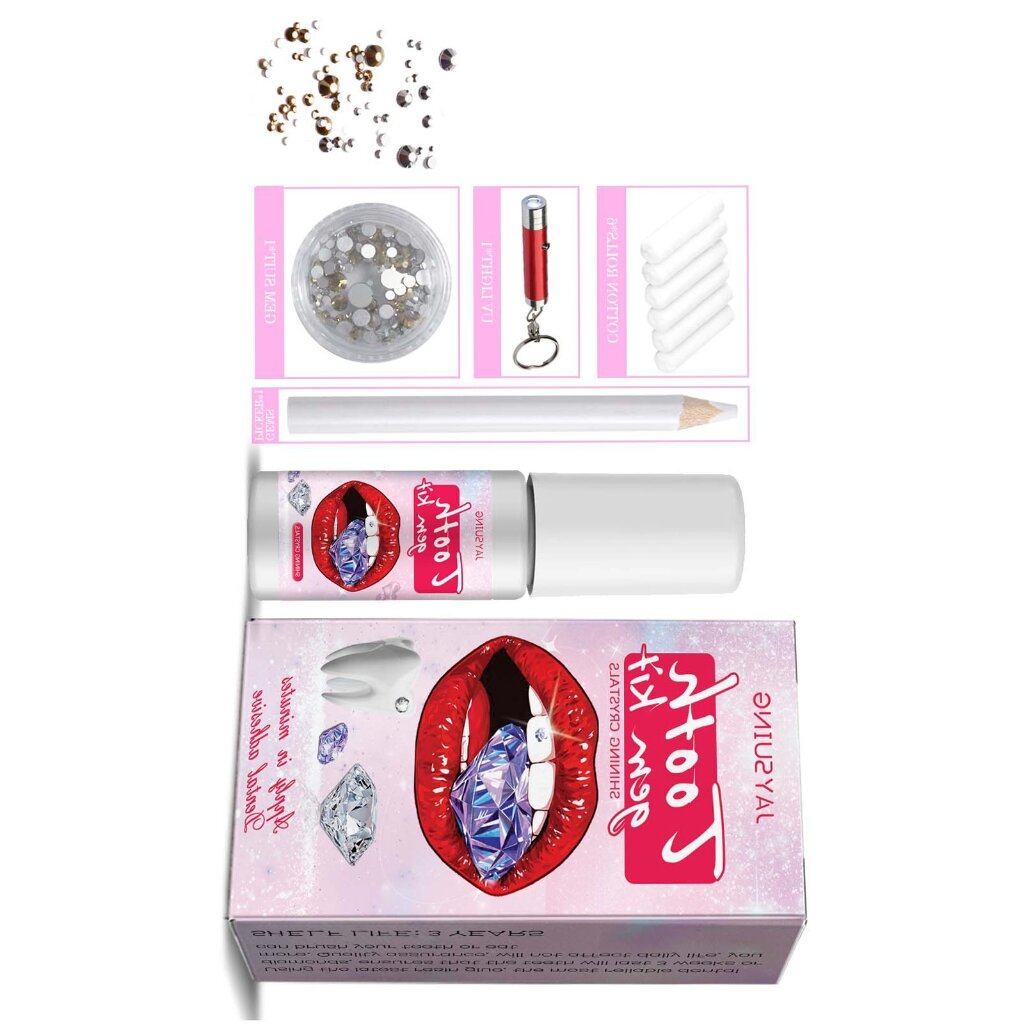 Стоматологический набор "Сделай сам" Персонализирует Твою улыбку с помощью Простого в Нанесении украшения из драгоценных камней