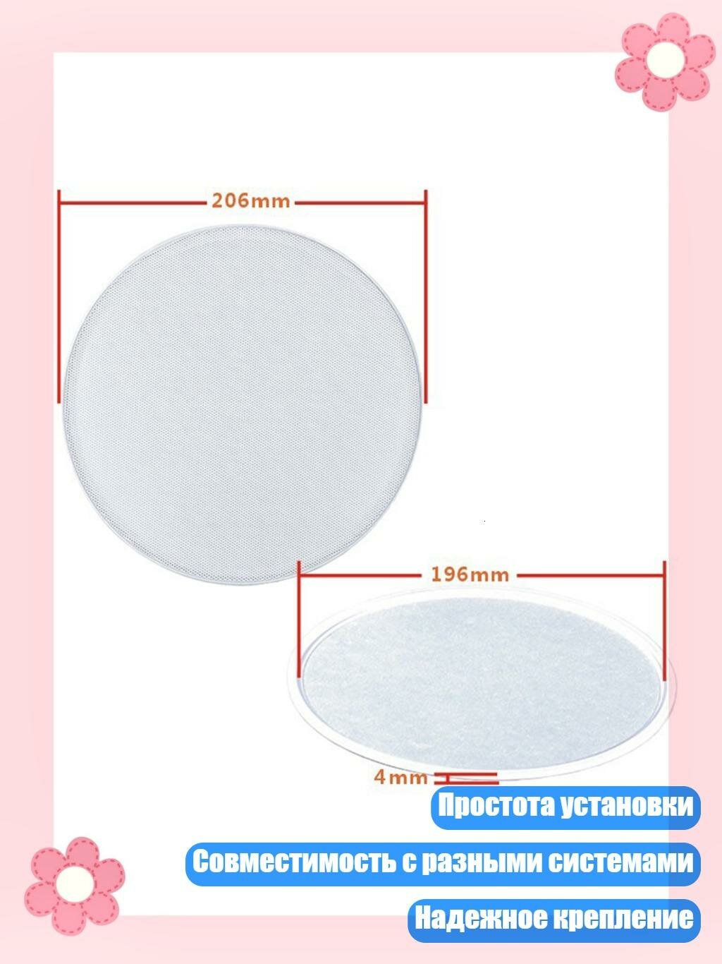 Защитная сетка для потолочных автомобильных динамиков, 5-дюймовый белый экран