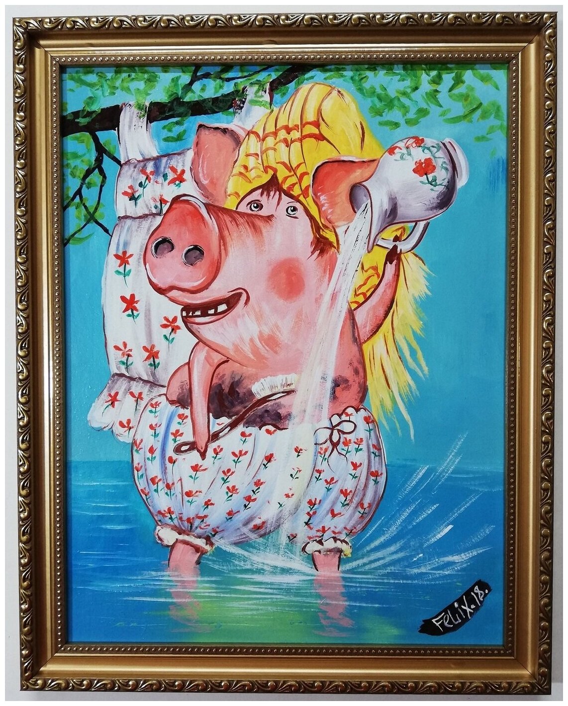 Картина маслом на холсте Детская тематика, в багете 40*30/165 арт: 20181203_152535
