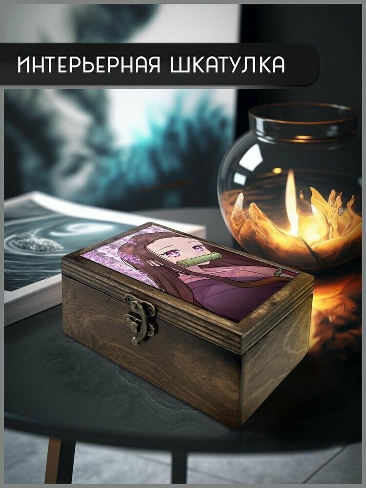 Шкатулка интерьерная для украшений универсальная 16x10x6 см Demon Slayer Kimetsu no Yaiba Аниме Action - 113