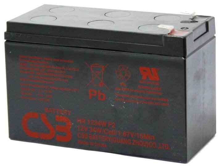 Батарея CSB HR12-34W, 12V 9Ah