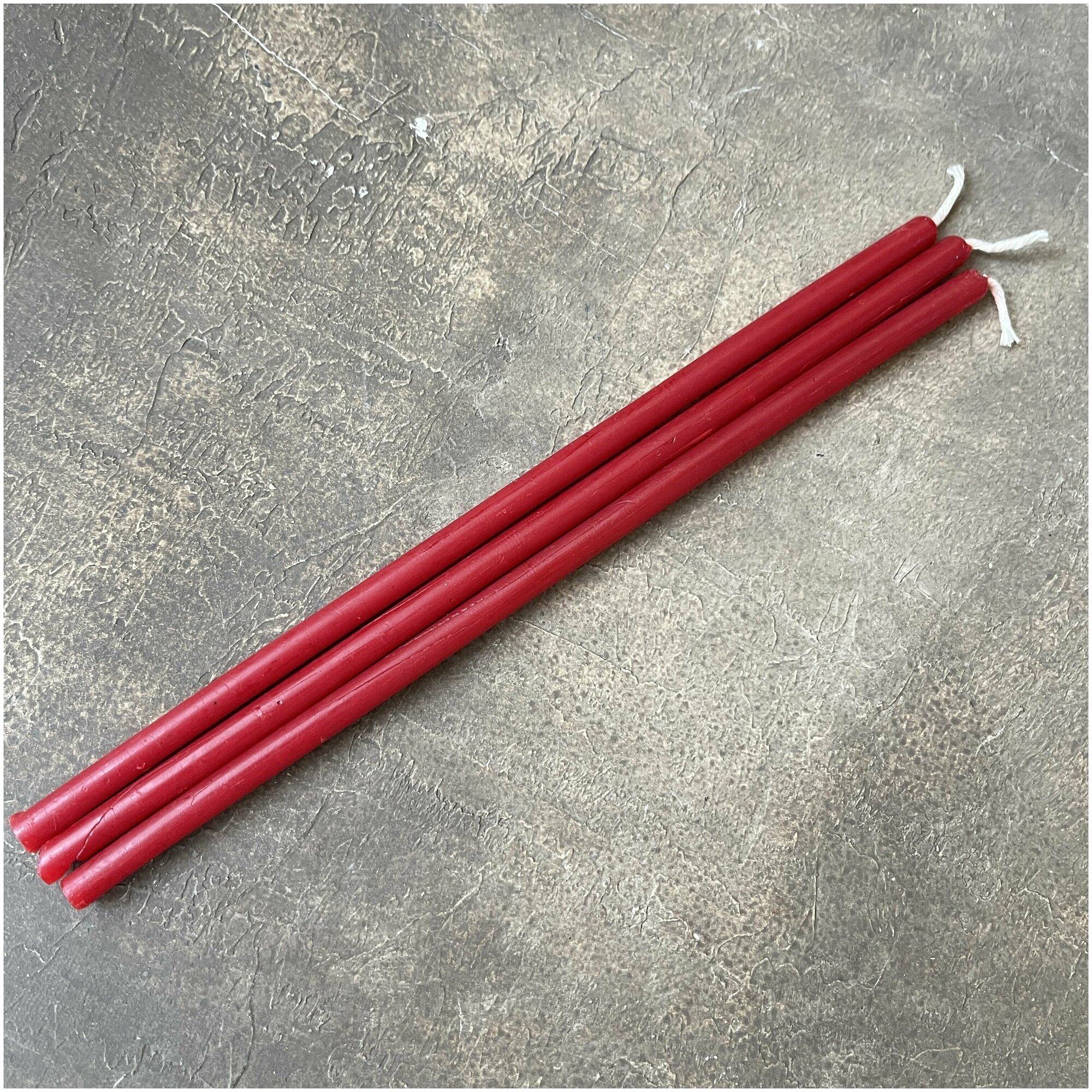 Свеча красная (тонкая), набор 3 шт