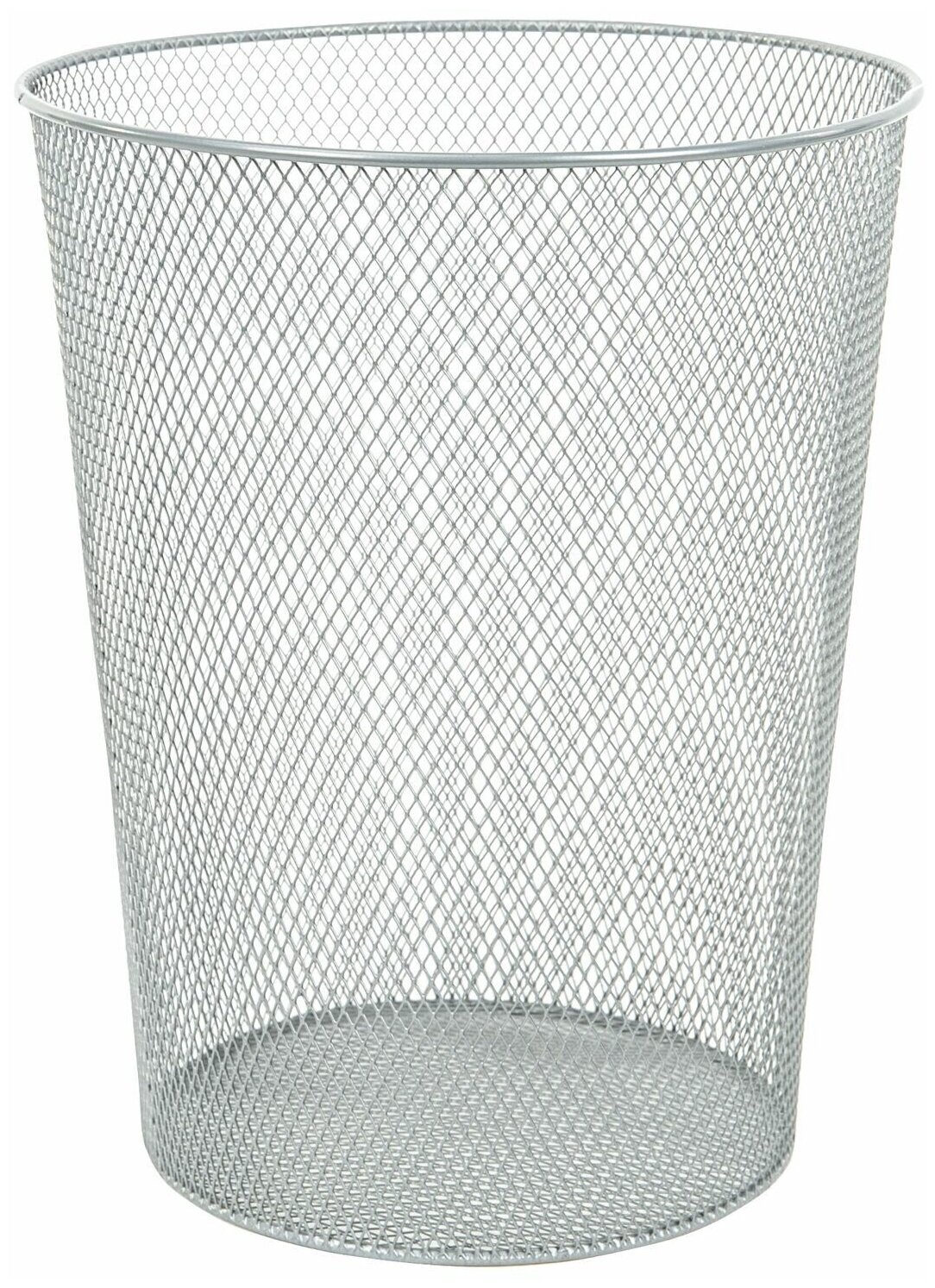Корзина для бумаг Brauberg "Germanium", средняя, металлическая, 9 литров, серебристая (231959)