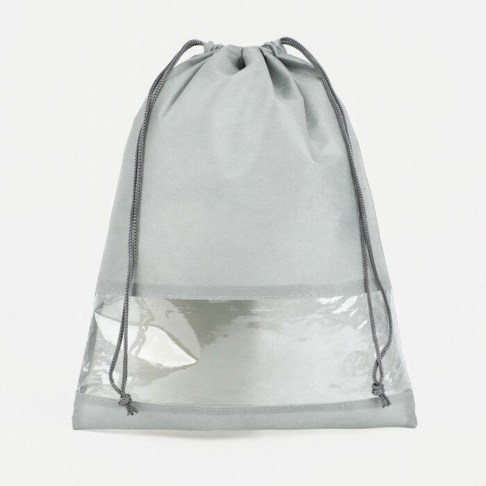 Мешок для обуви 27*36 см, спанбонд, серый