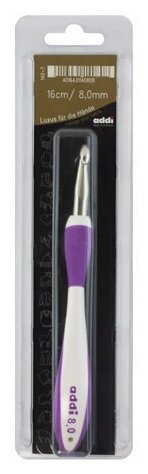 Крючок вязальный с эргономичной пластиковой ручкой addiSwing №8 16 см